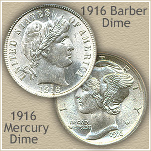 1916 1945 Mercury Dime Values
